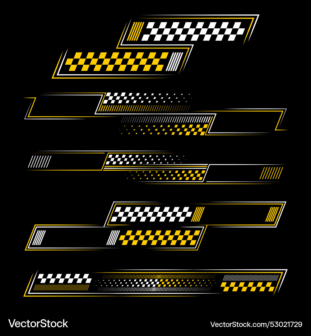 Racing sport white and yellow decals Royalty Free Vector