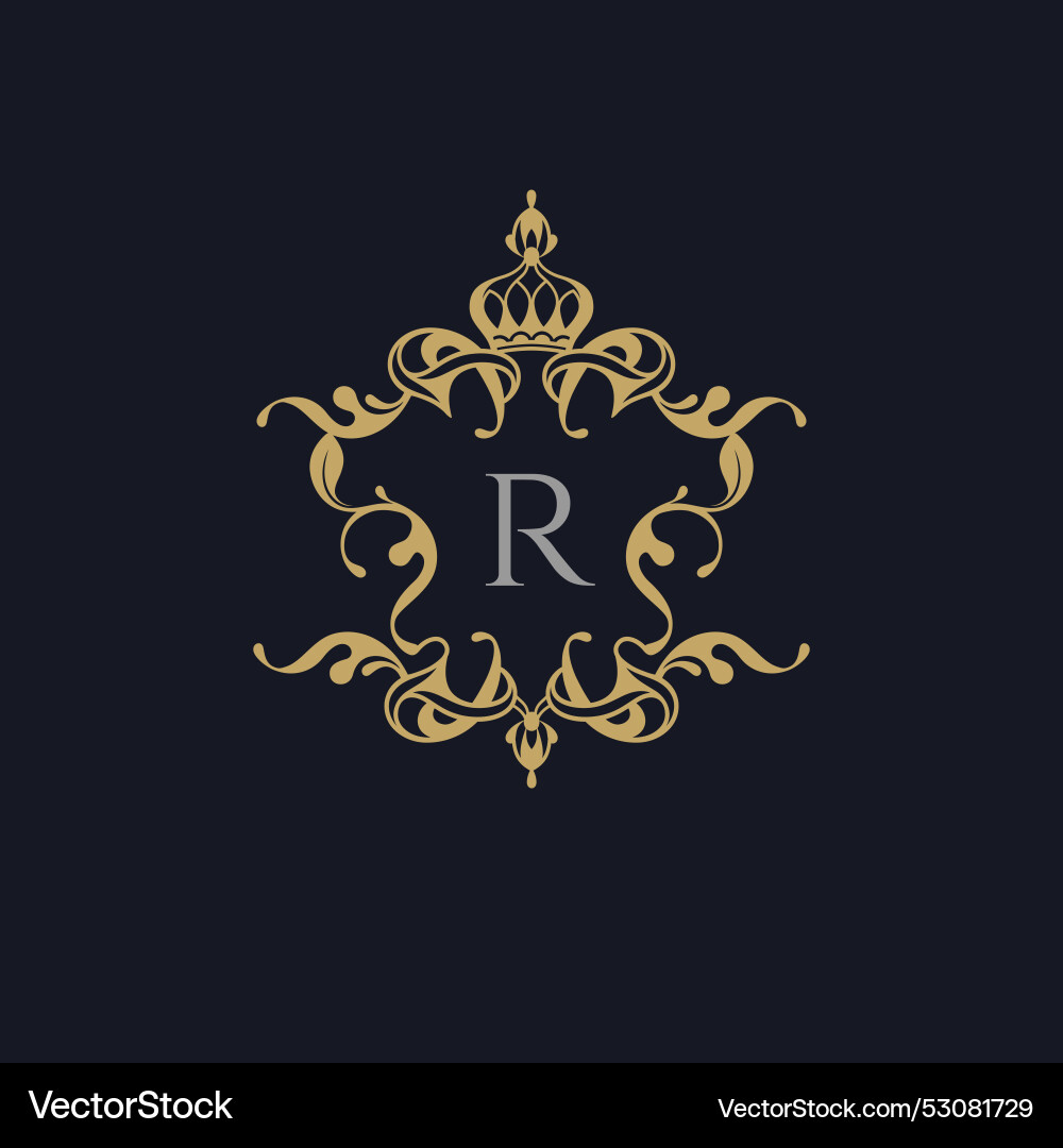 Royal monogram frame Royalty Free Vector Image