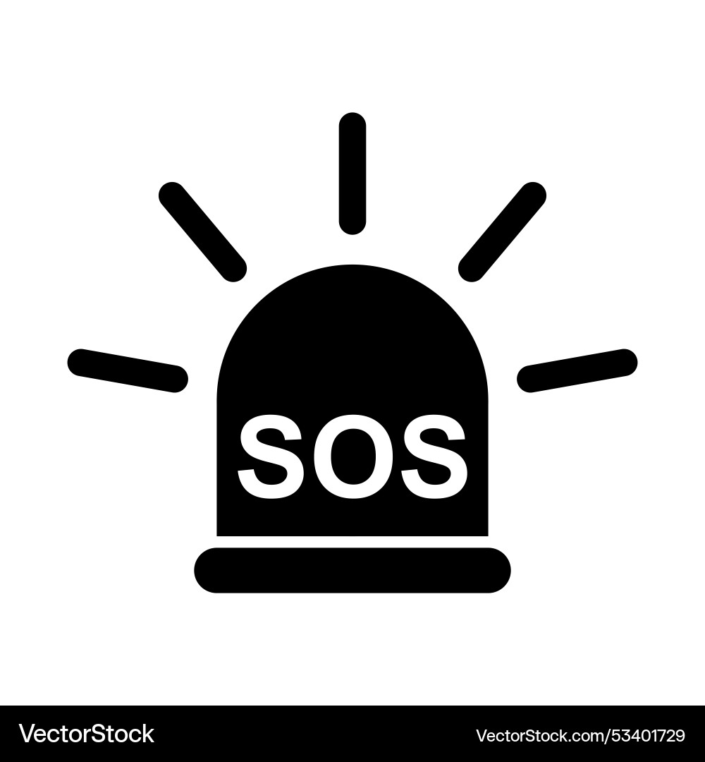 Sos help icon safety support alert flat design Vector Image
