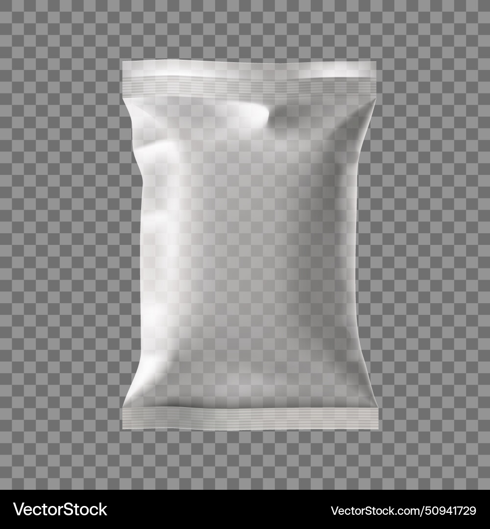Transparent packaging for snack or other food Vector Image