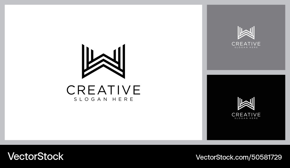 W letter logo concept creative minimal emblem Vector Image