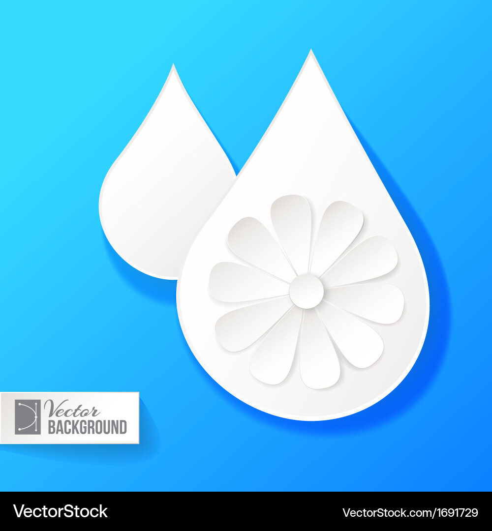 White paper drop and flower Royalty Free Vector Image