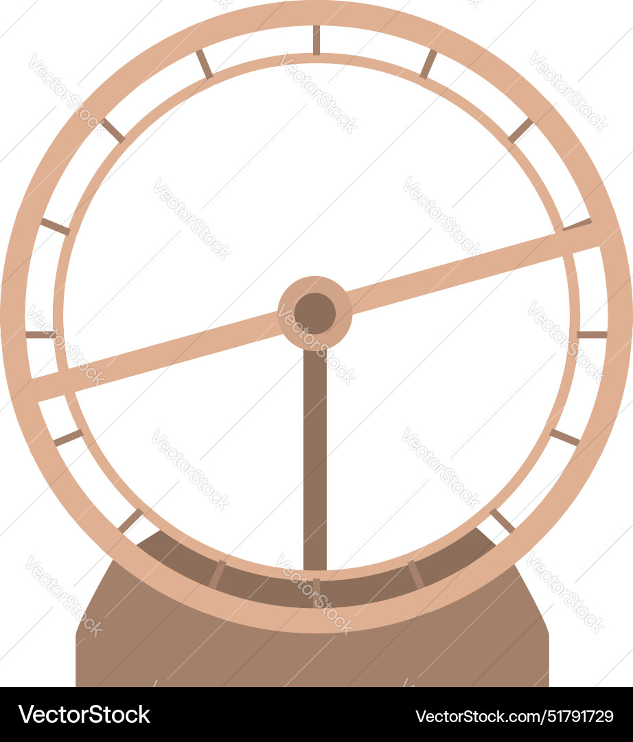 Wooden hamster wheel standing on white background Vector Image
