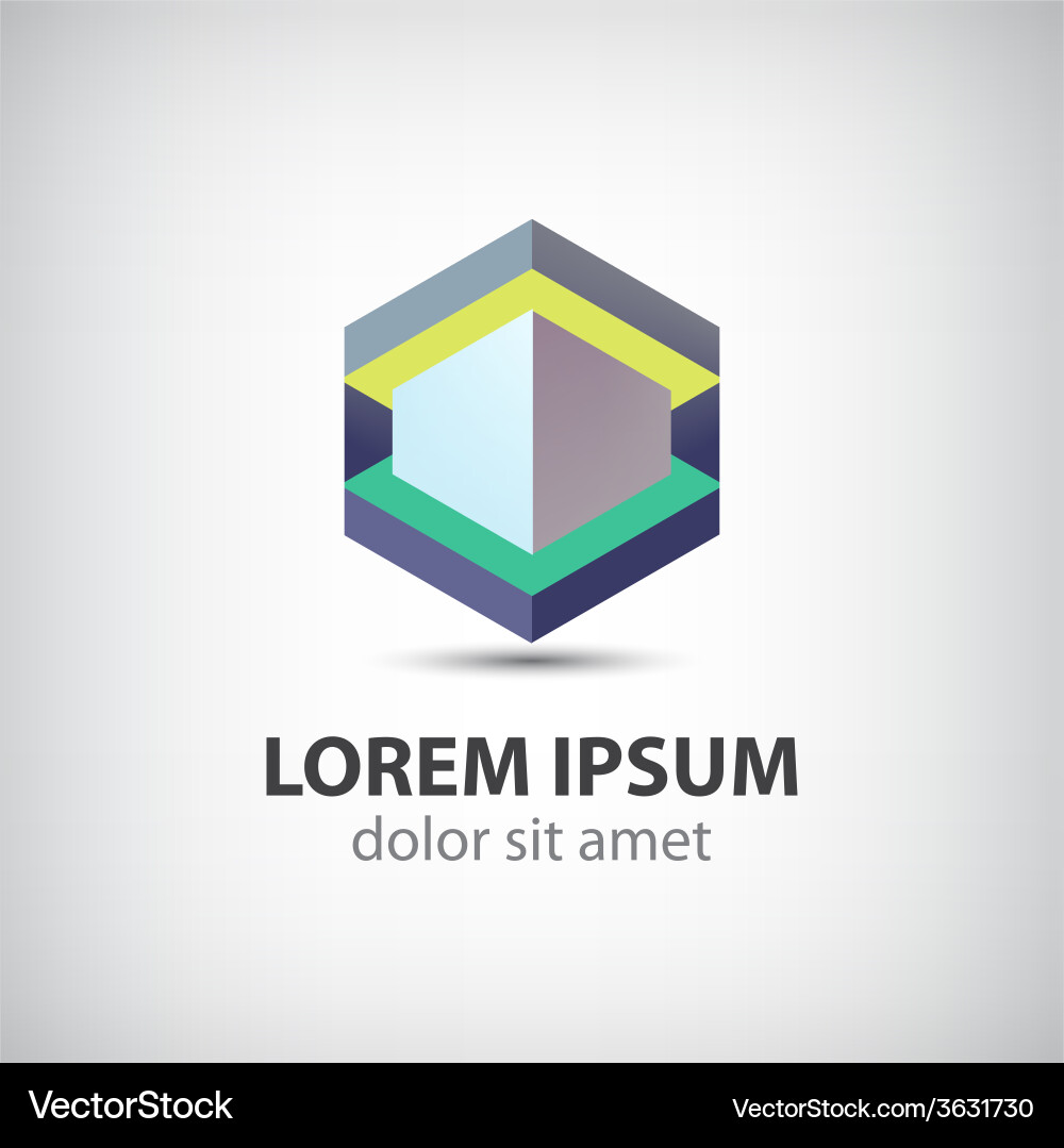 Abstract 3d cube construction logo Royalty Free Vector Image