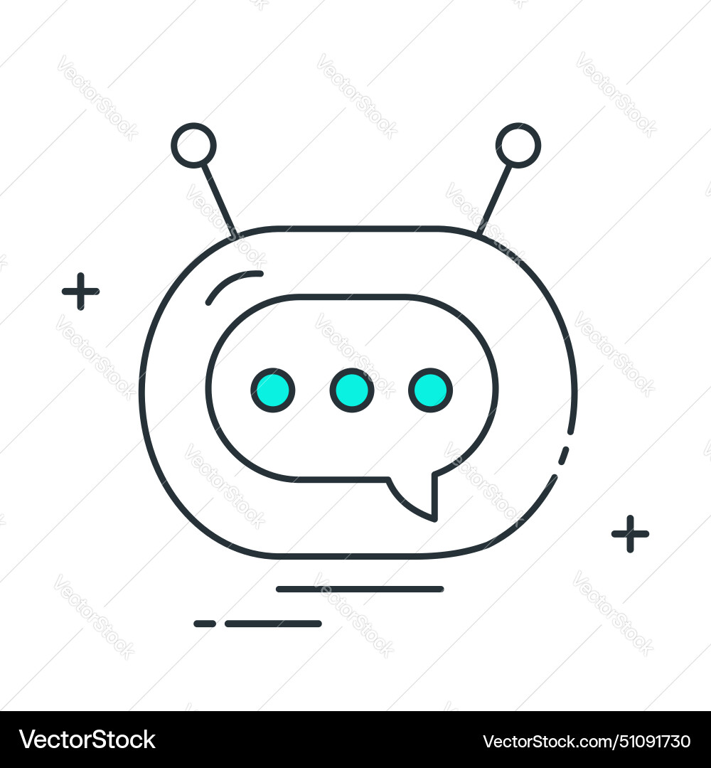 Ai chatbot assistance icon design Royalty Free Vector Image