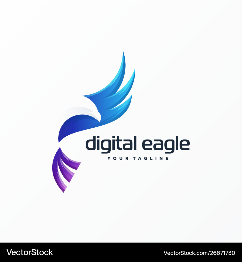 Awesome digital eagle logo design Royalty Free Vector Image