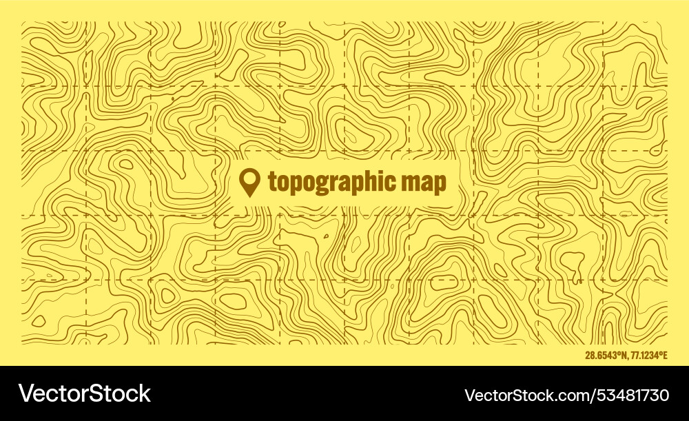 Colorful topographic map with contour lines Vector Image