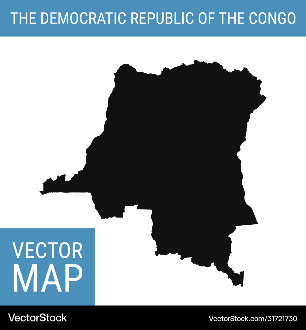 Democratic republic congo map Royalty Free Vector Image