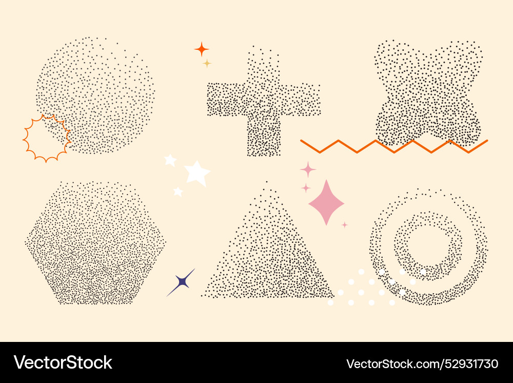 Grain dot stipple y2k abstract geometry shapes Vector Image