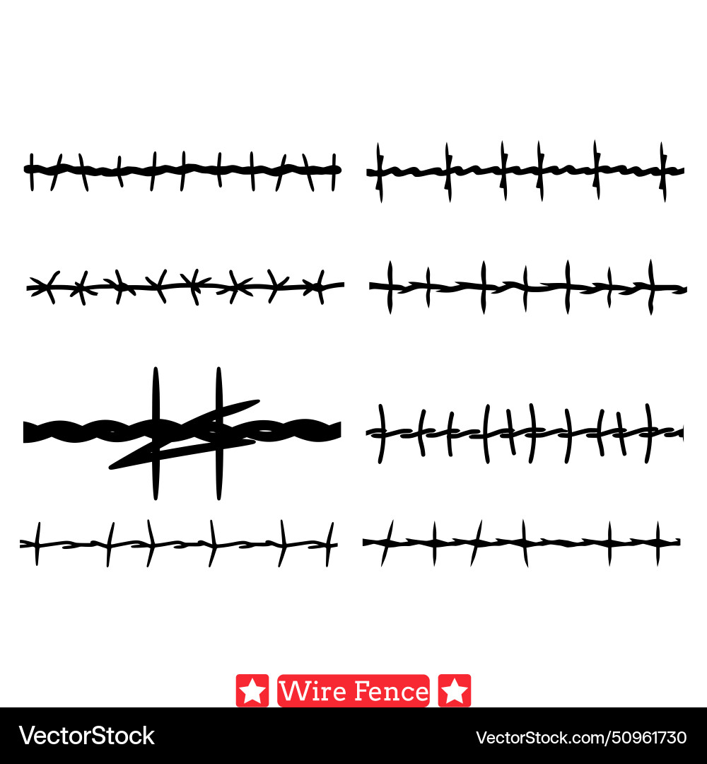 High quality wire fence professional assets Vector Image