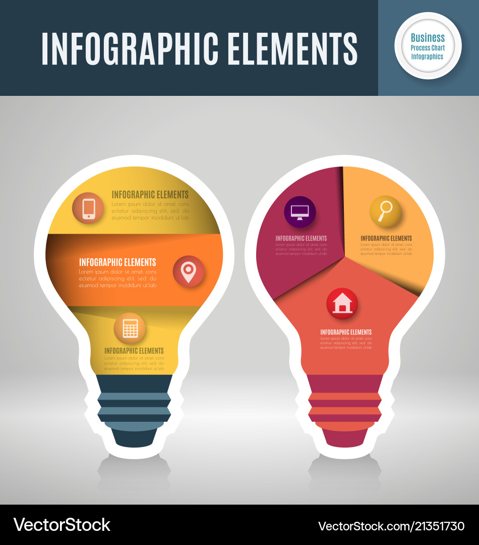 Light bulb infographics Royalty Free Vector Image
