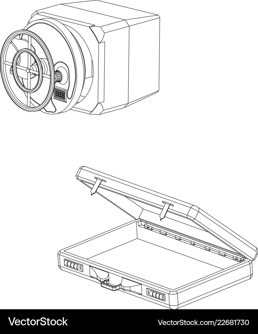 Safe and case on a white Royalty Free Vector Image