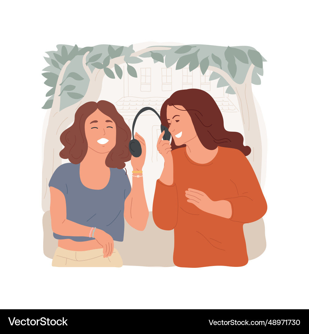 Sharing interests isolated cartoon Royalty Free Vector Image