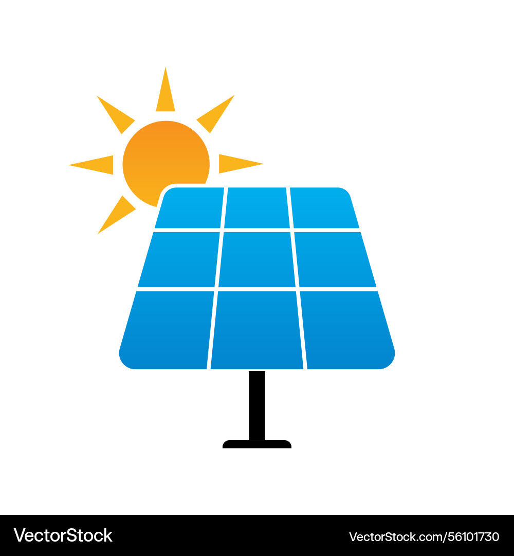 Solar panel logo energy Royalty Free Vector Image