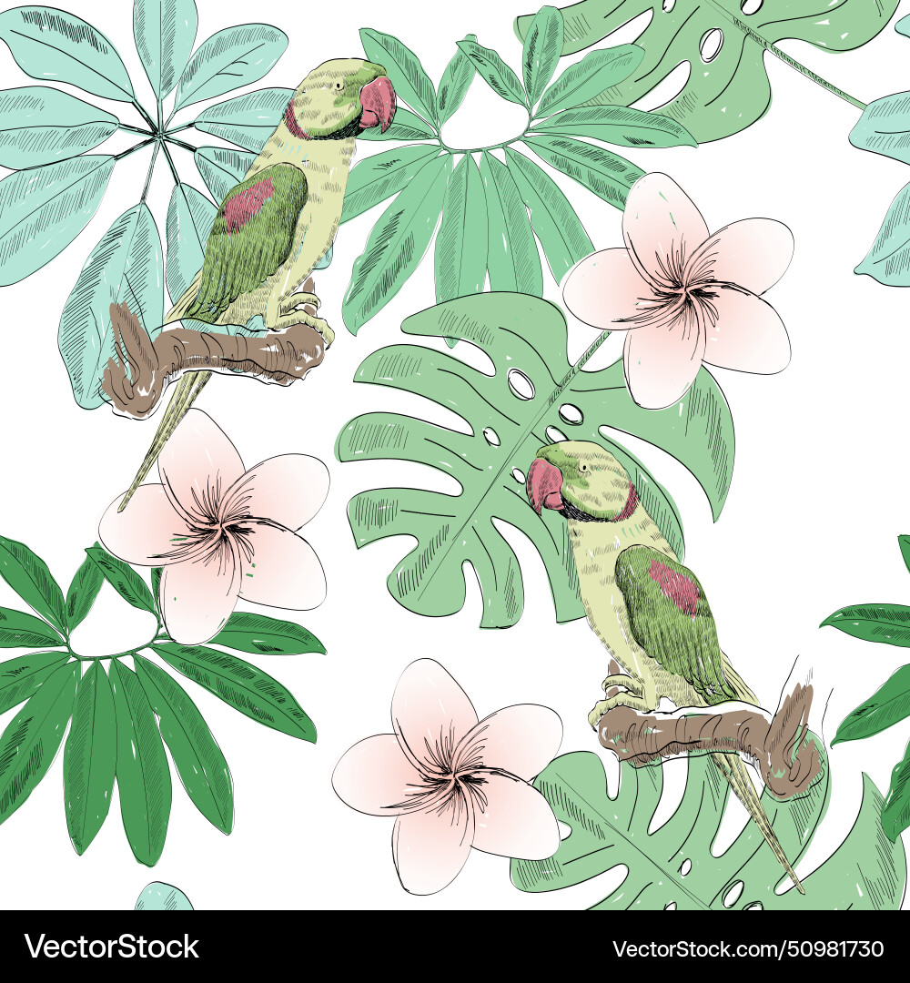 Tropical seamless pattern Royalty Free Vector Image
