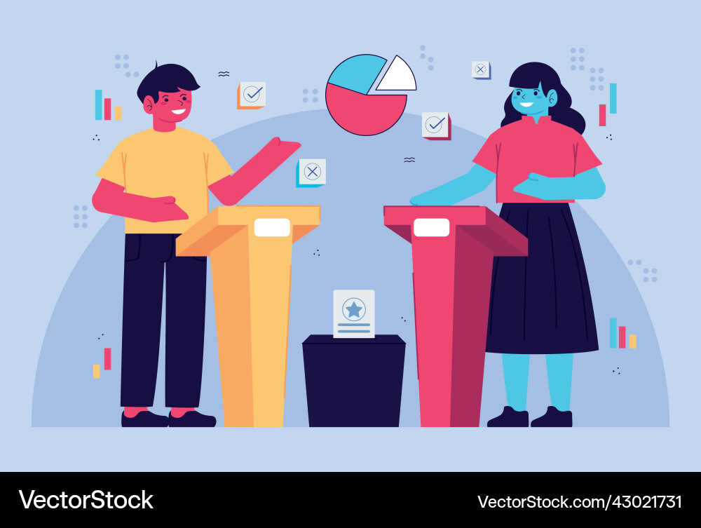 Candidates debate campaign Royalty Free Vector Image