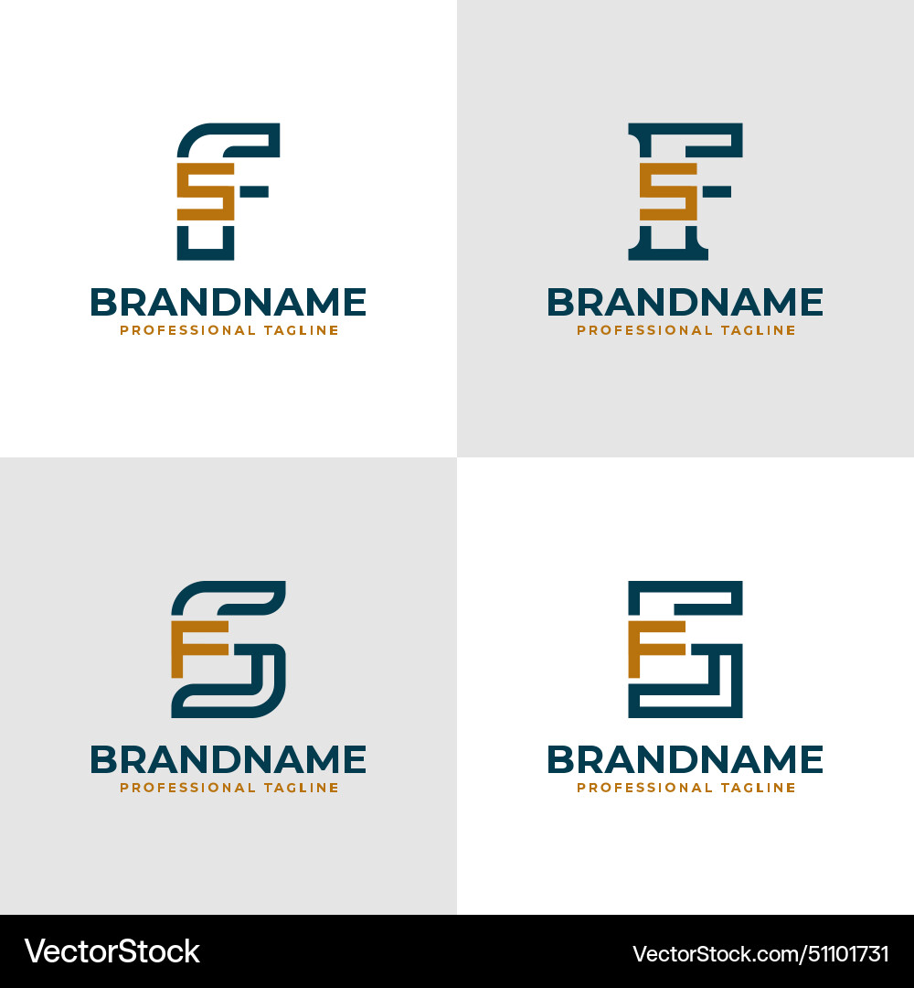 Elegant letters fs and sf monogram logo suitable Vector Image