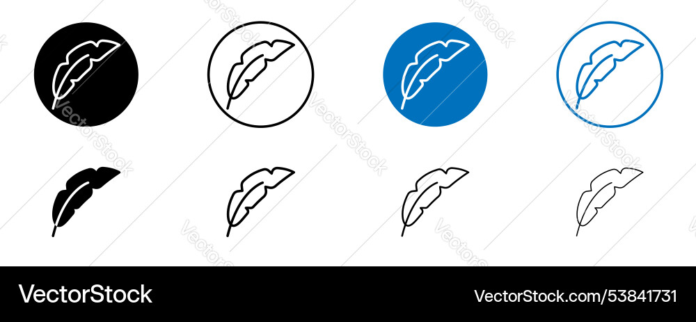 Feather icon set Royalty Free Vector Image - VectorStock