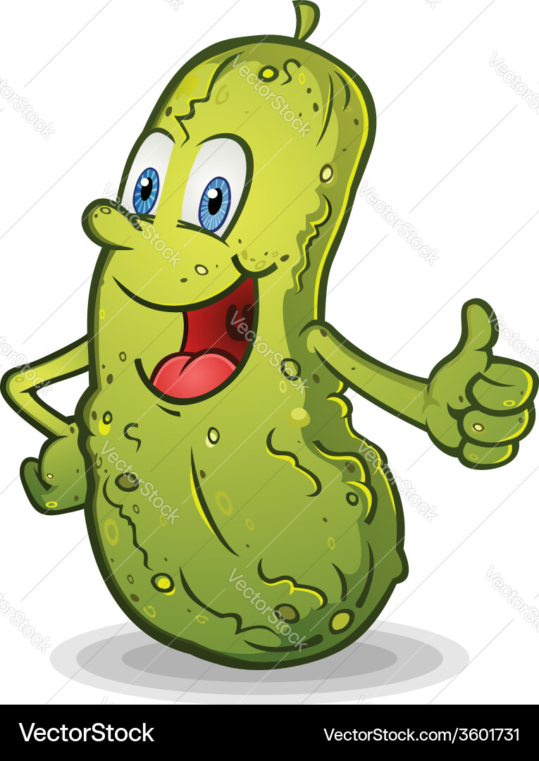 Happy Pickle Giving Thumbs Up Royalty Free Vector Image