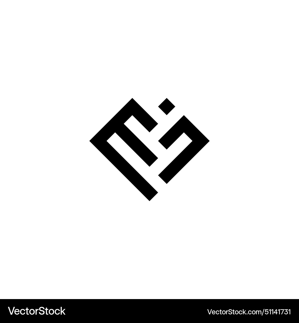 Letter m and n square mpel logo symbol Royalty Free Vector