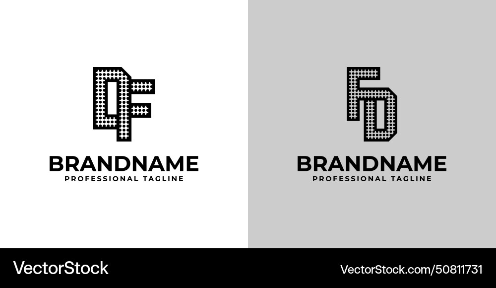 Letters df and fd dot monogram logo suitable Vector Image