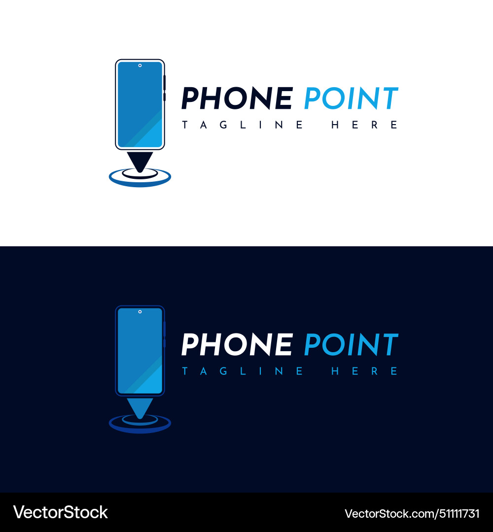 Logo 1140 phone point Royalty Free Vector Image