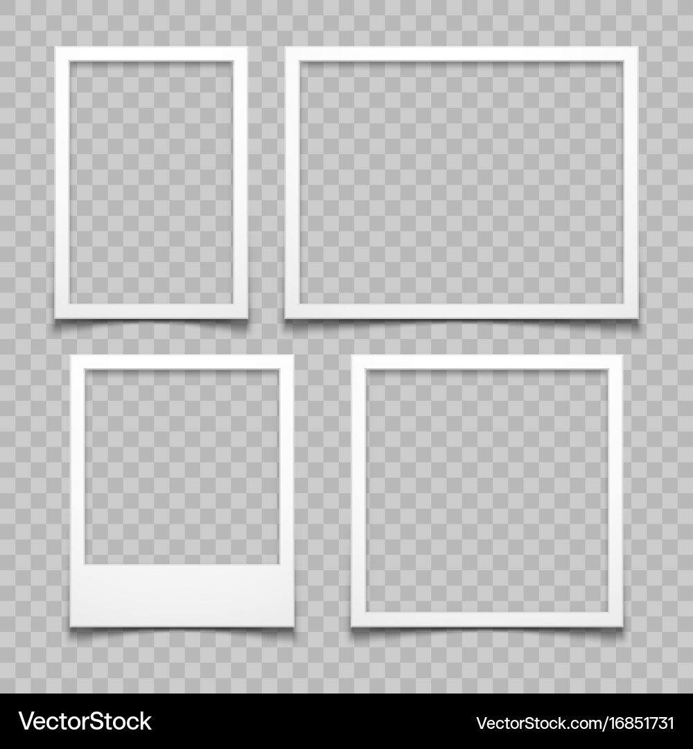 Photo frames with realistic drop shadow Royalty Free Vector