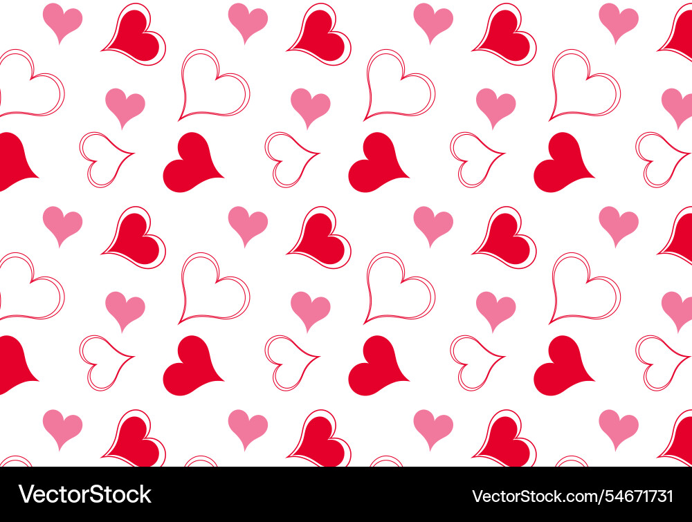 Seamless romantic red heart pattern design Vector Image