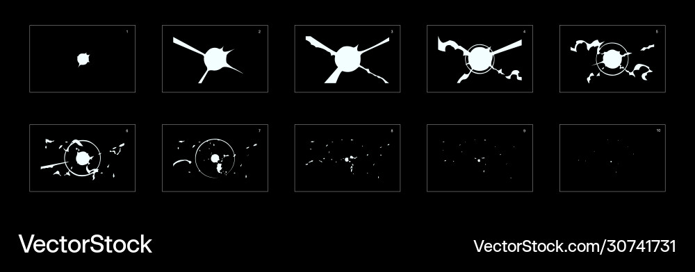 Shine exploration effect sprite sheet frame Vector Image