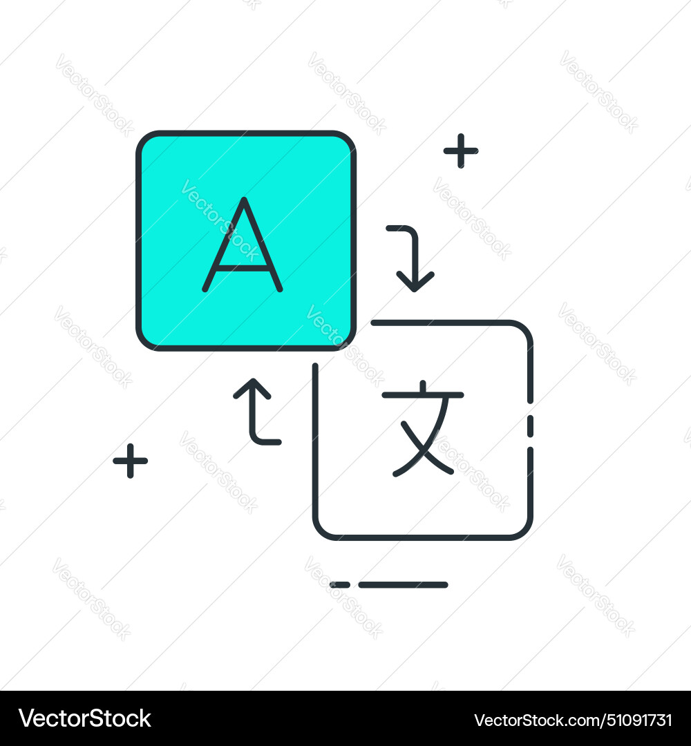 Translation language conversion icon design Vector Image