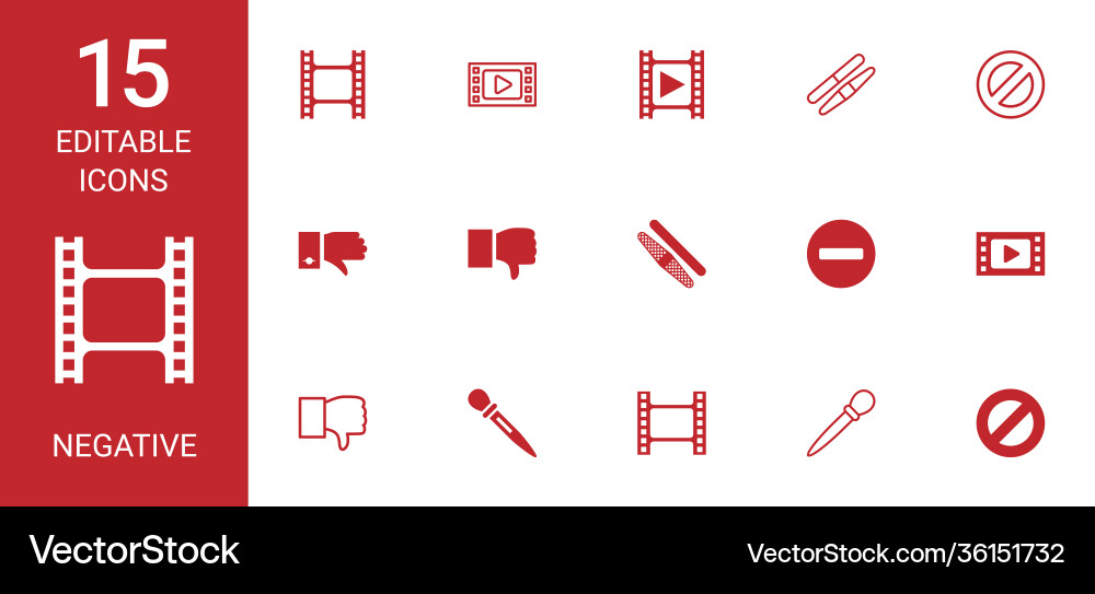 15 negative icons Royalty Free Vector Image - VectorStock