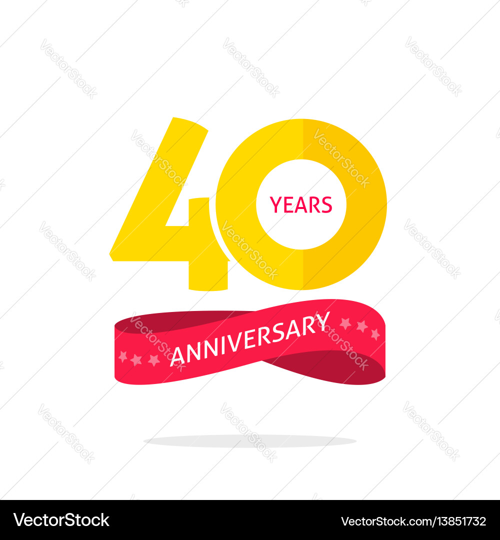 40 years anniversary logo 40th icon Royalty Free Vector