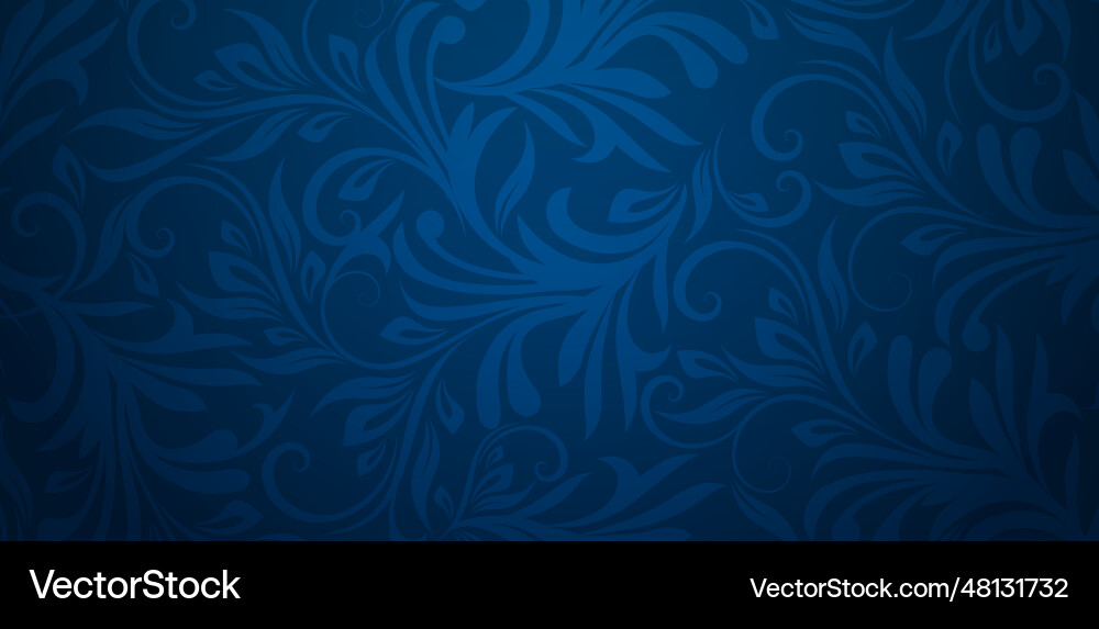 Blue background with floral motif patterns Vector Image