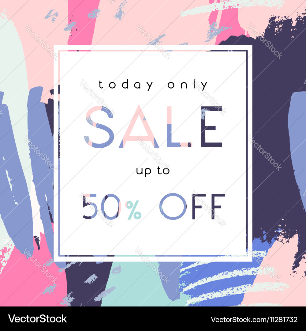Hand drawn sale poster design Royalty Free Vector Image
