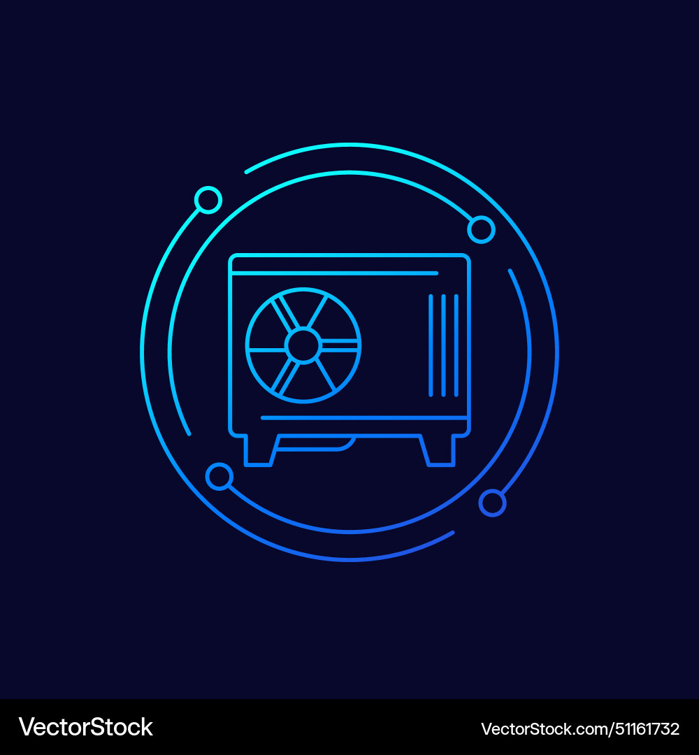 Heat pump icon linear design Royalty Free Vector Image