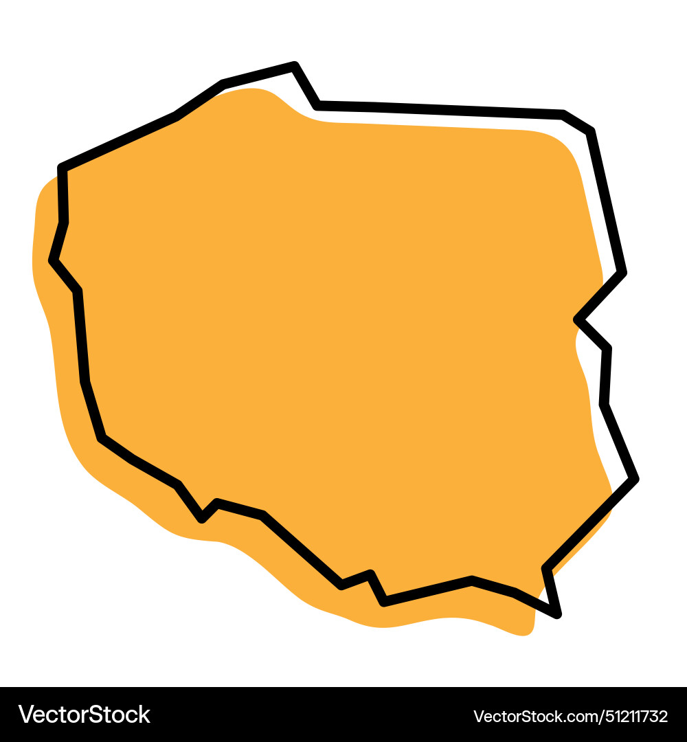 Poland simplified map Royalty Free Vector Image