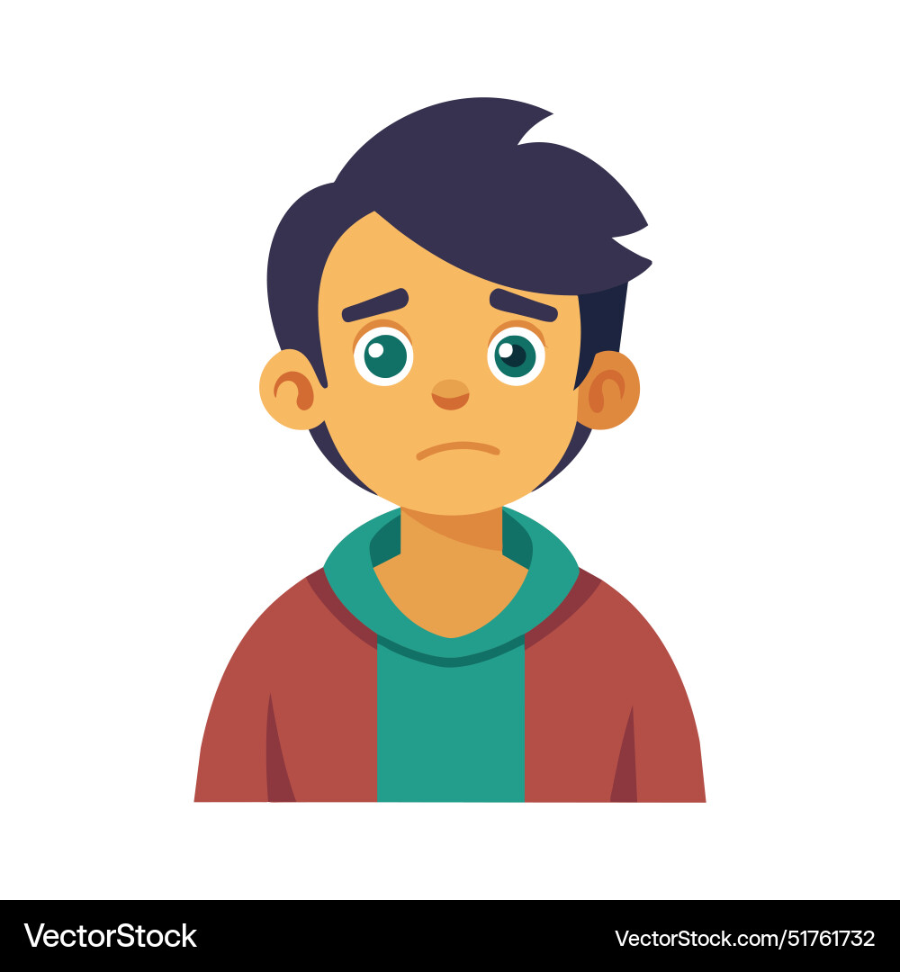 Sad face isolated flat Royalty Free Vector Image