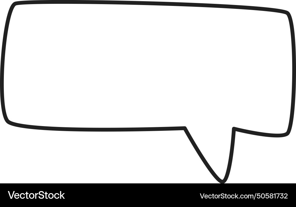 Speech bubble rectangle doodle Royalty Free Vector Image