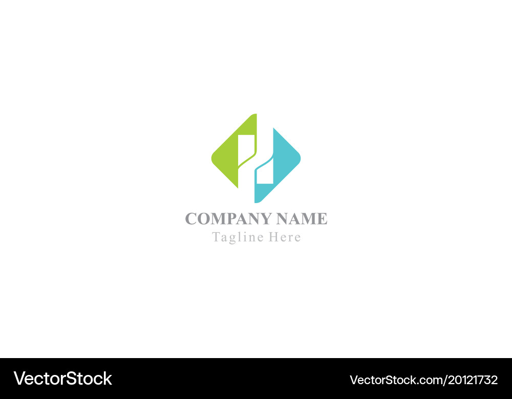 Square letter h company logo Royalty Free Vector Image