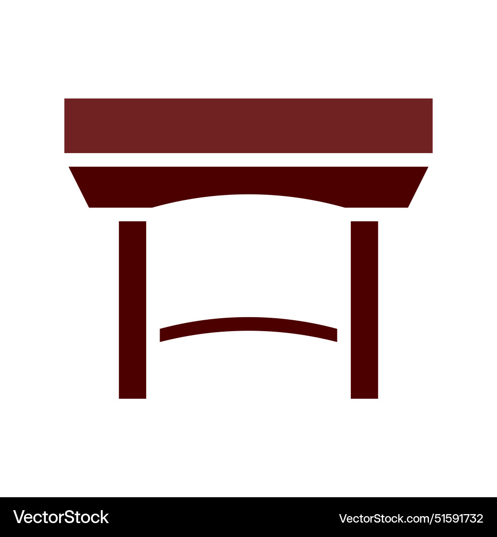 Table icon solid brown Royalty Free Vector Image