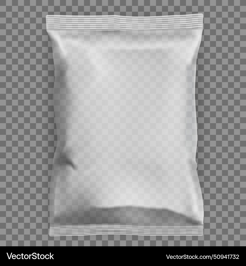 Transparent package for snack chips or other food Vector Image