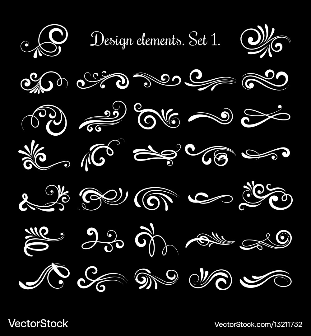 Vintage Scroll & Swirl Elements Royalty Free Vector