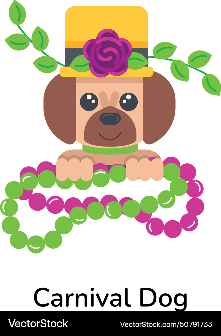 Carnival dog Royalty Free Vector Image - VectorStock
