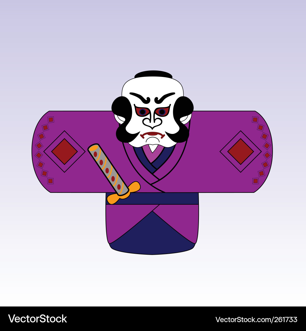 Cartoon samurai Royalty Free Vector Image - VectorStock