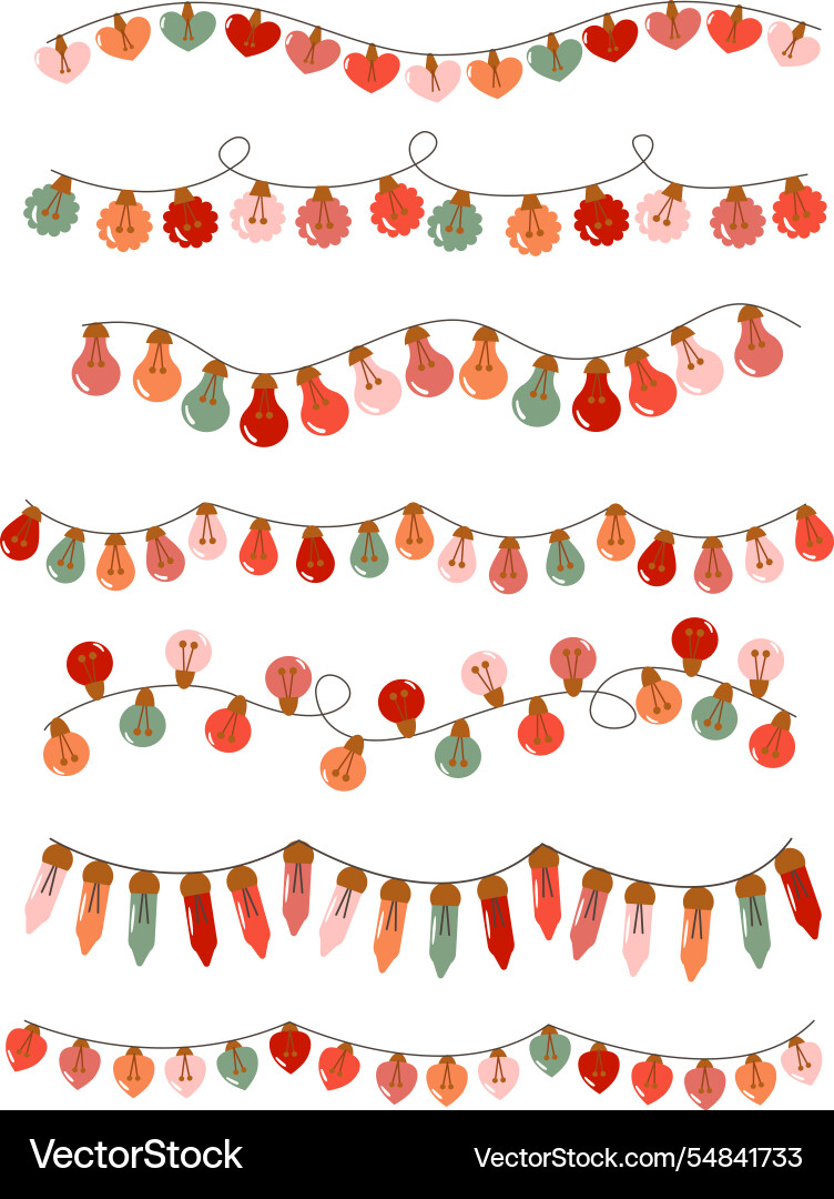 Christmas lights string Royalty Free Vector Image