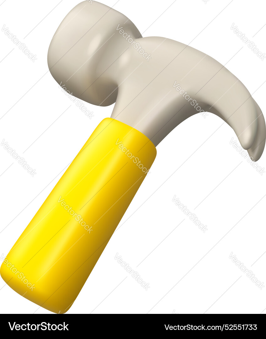 Hammer tool 3d icon Royalty Free Vector Image - VectorStock