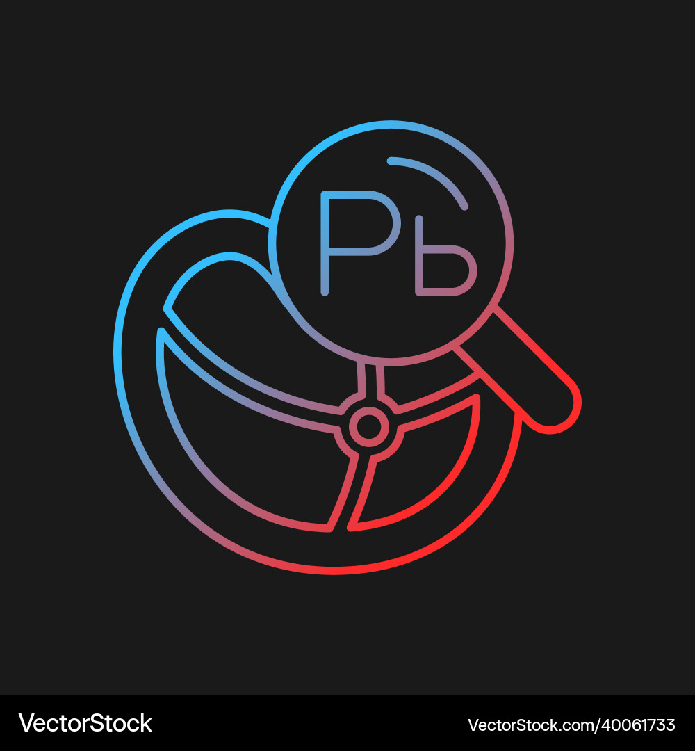 Heavy metal testing gradient icon for dark theme Vector Image