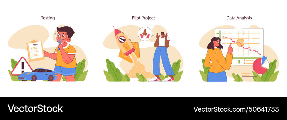 Innovation cycle set generation of a creative Vector Image