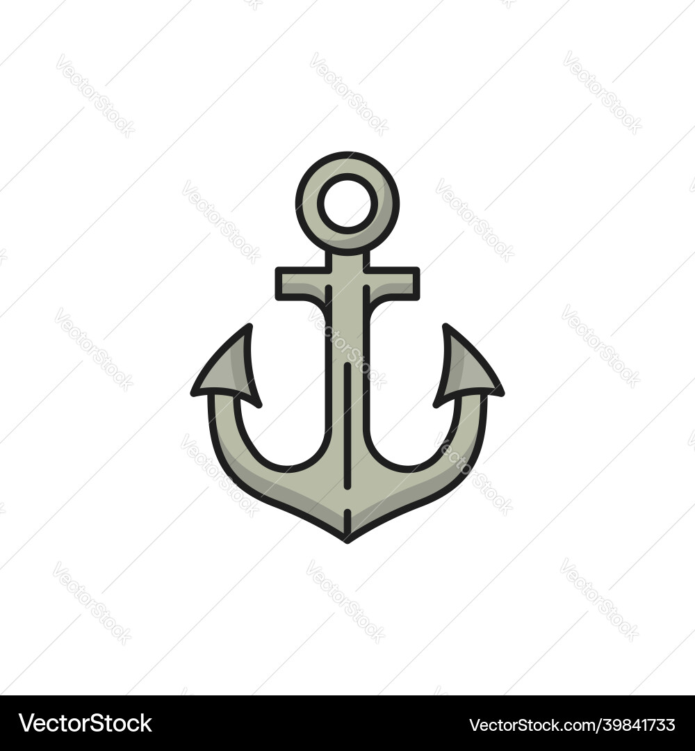 Naval anchor nautical equipment maritime sign Vector Image