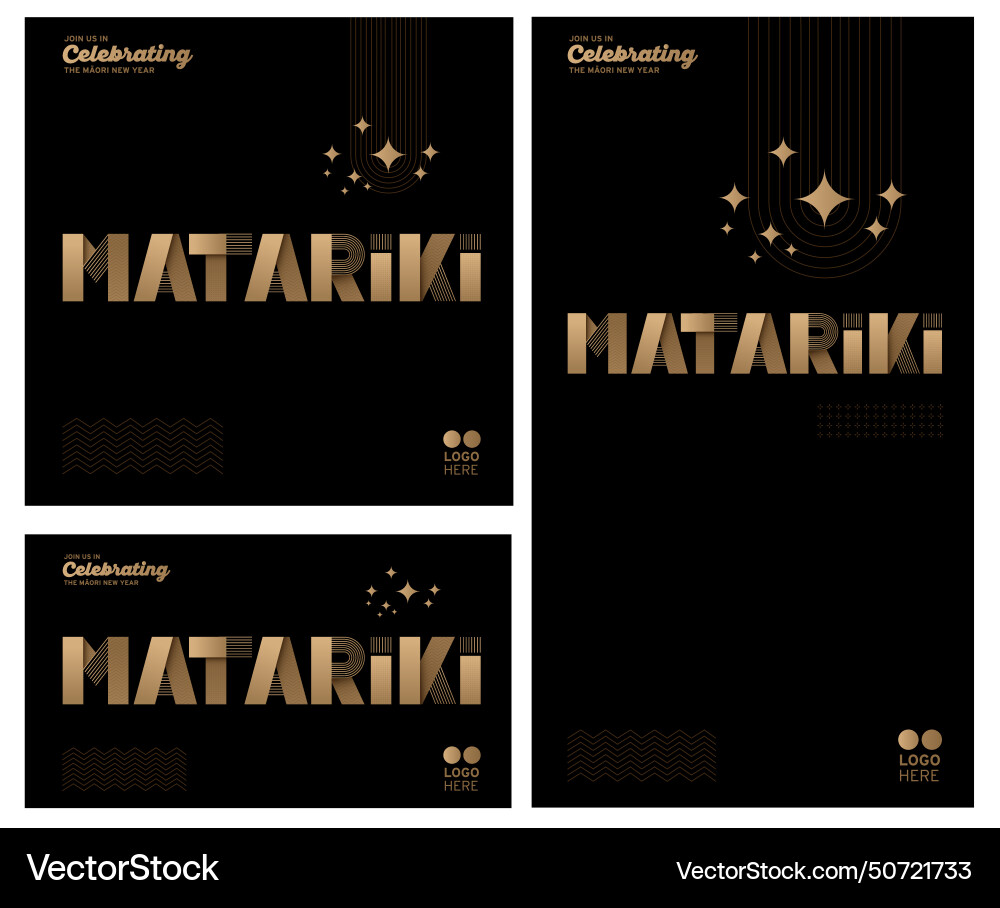 Nz matariki maori new year gold Royalty Free Vector Image